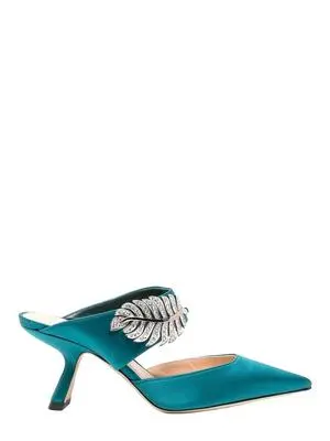 NICHOLAS KIRKWOOD Monstera 70mm Leather Mules - Blue