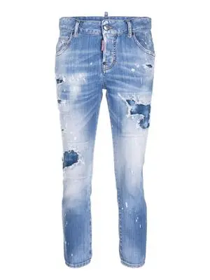 Dsquared2 Distressed Cropped Jeans - Blue