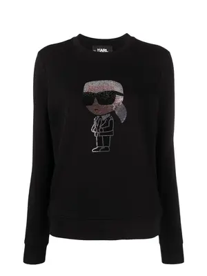 Karl Lagerfeld Ikon 2.0 Embellished Sweatshirt - Black