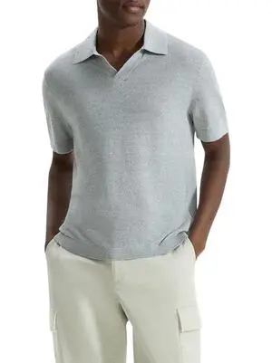 Theory Brenan Linen Blend Polo - Grey Heather - B21