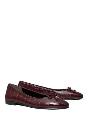 Tory Burch Cap-Toe Ballet Bordeaux