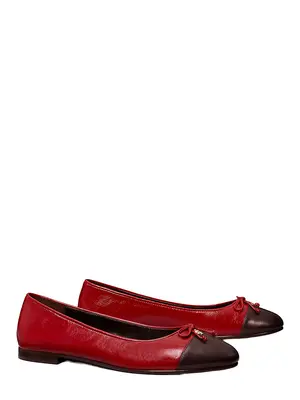 Tory Burch Cap-Toe Ballet Brick Lane/coco