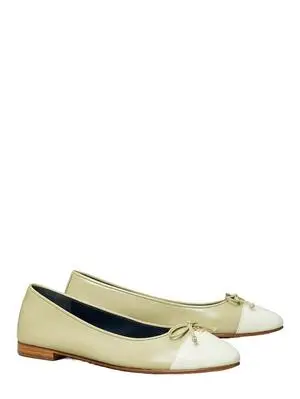 Tory Burch Cap-Toe Ballet Olive Sprig