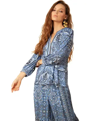 Hale Bob Hale Bob Shira Jersey Top Blue