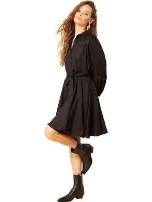 Hale Bob Floriana Linen Dress - Black