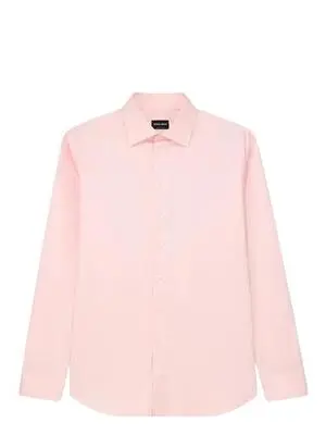 Giorgio Armani Classic Shirt In Cotton Twill - Pink