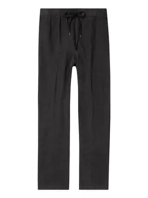 JAMES PERSE Garment-dyed Linen Trousers - Black