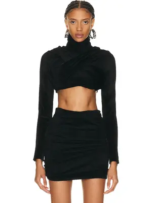 Alaïa Draped Top - Noir