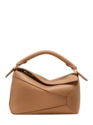 Loewe Loewe Puzzle Edge Mini Top-Handle Bag Toffee