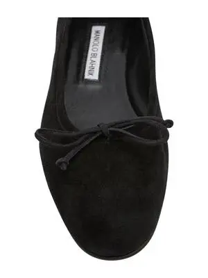 MANOLO BLAHNIK Manolo Blahnik Veralli Suede Ballerina Flats