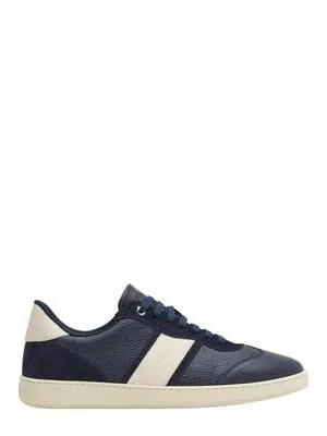 FERRAGAMO Achille 1 Leather Low-top Sneakers - Blue Marin