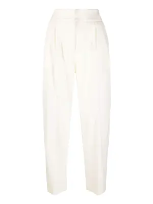Fabiana Filippi Pressed-crease Tapered-leg Trousers - White