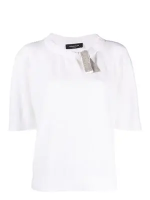 Fabiana Filippi Bow-detailing Knitted Top - White