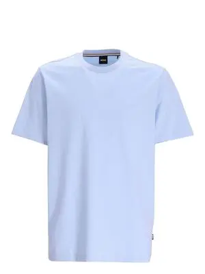 BOSS Logo-embroidered Cotton T-shirt - Blue