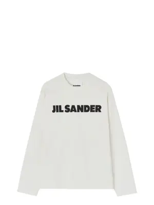JIL SANDER Logo-print Long-sleeve Top - White