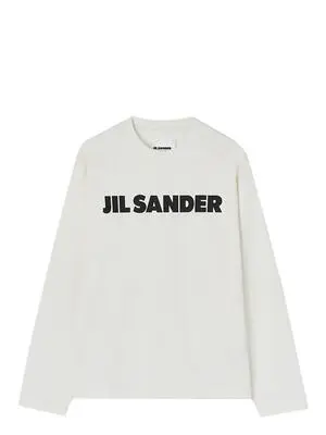 JIL SANDER Logo-print Long-sleeve Top - White