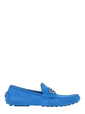 FERRAGAMO Gancini-buckle Leather Loafers - Blue