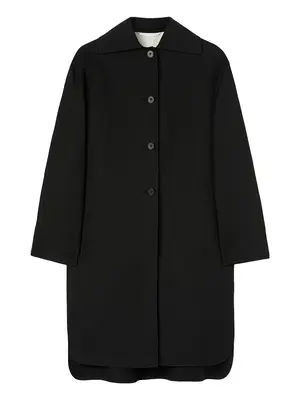 JIL SANDER Asymmetric-hem Coat - Black