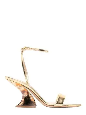 Casadei Elodie 75mm Metallic-finish Sandals - Gold