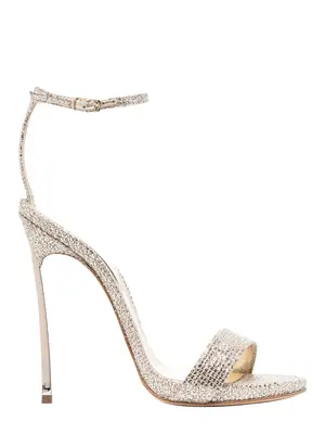 Casadei Blade 120mm Metallic Sandals - Neutrals