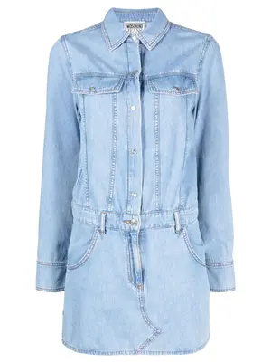 MOSCHINO MOSCHINO JEANS Long-Sleeve Mini Denim Dress