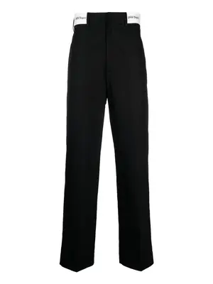 Palm Angels Logo-waistband Chino Trousers - Black