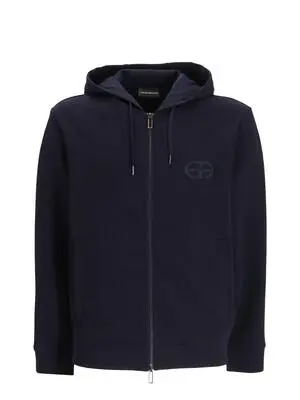 EMPORIO ARMANI Emporio Armani Embroidered Logo Zipped Hoodie