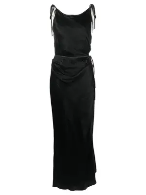 Acne Studios Sleeveless Satin Maxi Dress - Black
