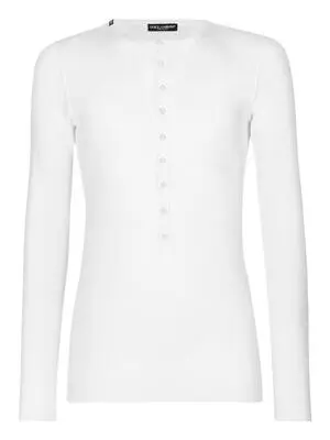 Dolce & Gabbana Long-sleeve Button-fastening Top - White