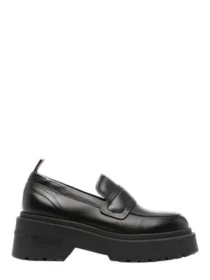 Tommy Hilfiger Ava Leather Loafers - Black