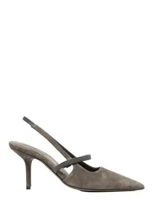 BRUNELLO CUCINELLI Monili-chain Slingback Pumps