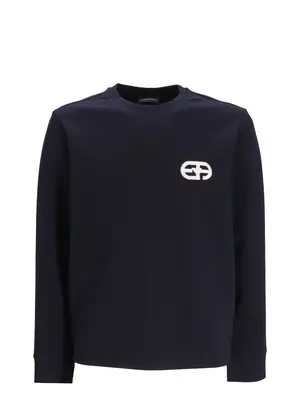 Emporio Armani Logo-patch Long-sleeve Sweatshirt - Blue