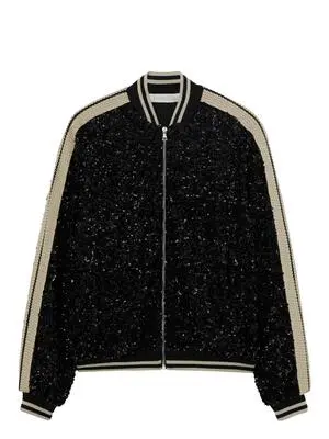 Palm Angels Sequin-embellished Bomber Jacket - Black