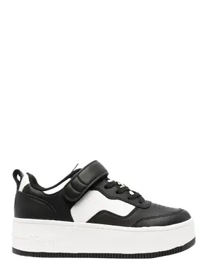 Tommy Hilfiger Leather Flatform Sneakers - Black