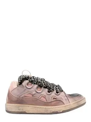 LANVIN Curb Chunky Leather Sneakers Pink