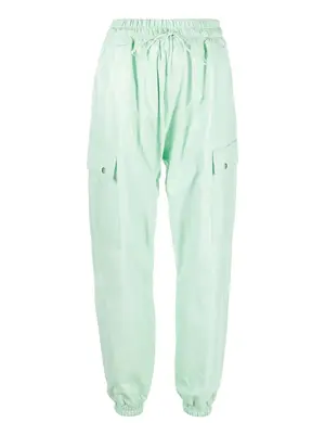LISKA Leather Track Pants - Green