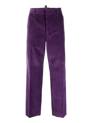 Dsquared2 Corduroy Straight-leg Trousers - Purple