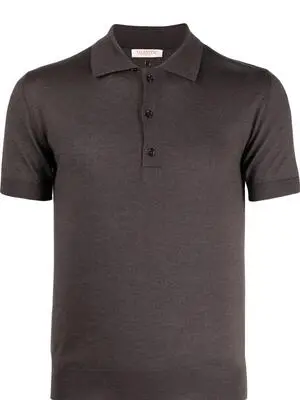 Valentino Garavani Knitted Short-sleeve Polo Shirt - Brown