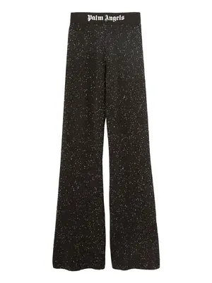 Palm Angels Logo-print Flared Trousers - Black