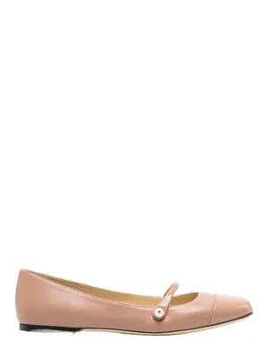 JIMMY CHOO Pearl-detail Ballerina Shoes - Neutrals