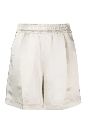 Helmut Lang Satin-finish Cotton Shorts - Neutrals