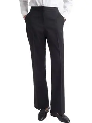Lafayette 148 New York Lafayette 148 New York Irving Straight Leg Stretch Wool Trousers Black
