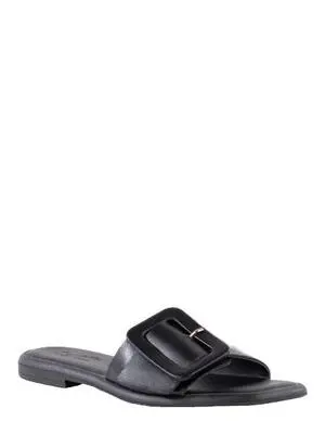 Seychelles Manhattan Slide Sandal - Black Leather
