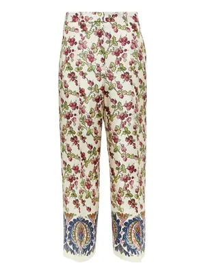 Etro Printed Silk Culotte Pants - Multicoloured