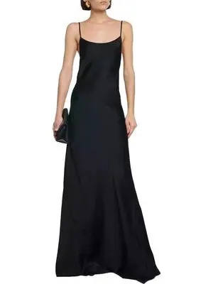 Victoria Beckham Satin Slip Dress - Black