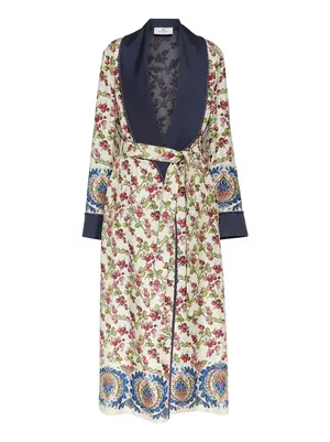 Etro Belted Printed Silk Coat - Multicoloured