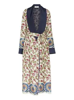 Etro Belted Printed Silk Coat - Multicoloured