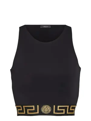 Versace Greca Cutout Sports Bra - Black