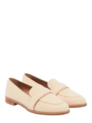 AQUAZZURA Martin Bouclé Loafers - Neutrals