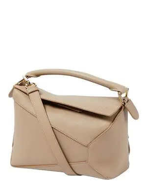 Loewe Puzzle Edge Small Leather Tote Bag Beige